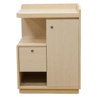 China Modern Wooden Hospital Bedside Cabinet Double Shelf Patient Bedside Cabinet for sale