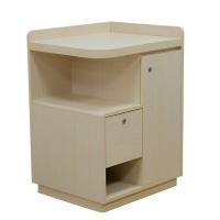 China Modern Wooden Hospital Bedside Cabinet Double Shelf Patient Bedside Cabinet for sale