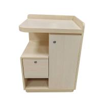 China Modern Wooden Hospital Bedside Cabinet Double Shelf Patient Bedside Cabinet for sale