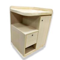 China Modern Wooden Hospital Bedside Cabinet Double Shelf Patient Bedside Cabinet for sale