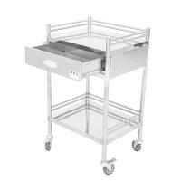China Medical Hospital Stainless Steel Trolley Grey Surgical Care Ss Instrument Trolley for sale