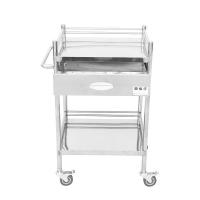 China Easy Cleaning Stainless Steel Instrument Trolley With Nursing Cart And Clinical Equipment for sale