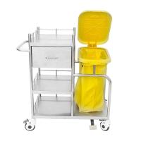China Large Capacity Metal Hospital Trolley  Customized Stainless Steel Instrument Trolley for sale