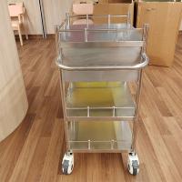 China Large Capacity Metal Hospital Trolley  Customized Stainless Steel Instrument Trolley for sale