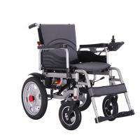 China High Strength Steel Folding Electric Wheelchair for Elderly with Lead Acid Batteries Portable and Lightweight for sale