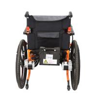 China Portable Foldable Power Chair Durable Battery and Orange Frame Electric Wheelchair for Safe Load of 130kg for sale