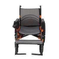 China Portable Foldable Power Chair Durable Battery and Orange Frame Electric Wheelchair for Safe Load of 130kg for sale
