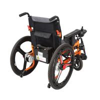 China Portable Foldable Power Chair Durable Battery and Orange Frame Electric Wheelchair for Safe Load of 130kg for sale