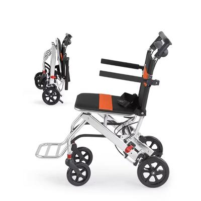 China Aircraft Model Foldable Lightweight Manual Wheelchair Aluminum Steel Wheelchair Ultralight Wheelchair for sale