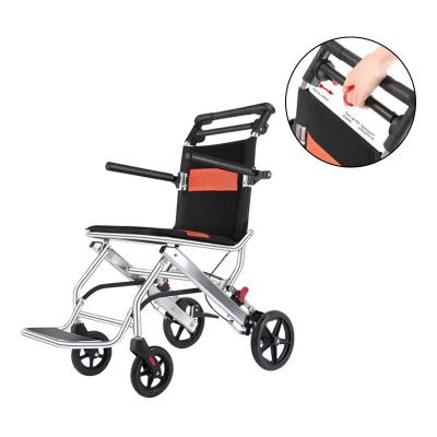 China Convenient Wheeled Manual Folding Home Elderly Walking Portable Wheelchair Trolley for sale