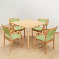 China Square Brown Dining Room Table Chairs for Elderly in Home Care Community Direct for sale