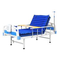 China 46kg Manual Function Metal Hospital Nursing Bed with Crank for Home Crank Medical Bed Patient Bed for sale