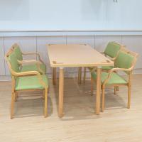 China Popular  Solid Wood Leisure Dining Table and Chairs Dining Room Rectangular Table for sale