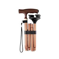 China Indoor and Outdoor Applicable Scene Foldable Adjustable Cane in Brown White for sale