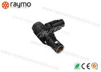 China Mini Snap Right Angle Circular Connectors 10 Way W1 W2 Black Color for sale