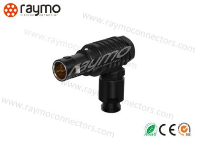 China Mini Snap Right Angle Circular Connectors 10 Way W1 W2 Black Color for sale