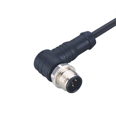 China M12 Elbow 8 Pin Miniature Circular Connectors Waterproof Screw Thread Coupling for sale