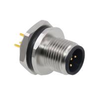 China Binder M12 Connector Female Rear Panel Mount A/B/D Code 3pin - 17pin PG9 Fastening Thread for sale