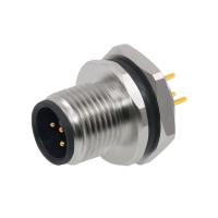 China Binder M12 Connector Female Rear Panel Mount A/B/D Code 3pin - 17pin PG9 Fastening Thread for sale