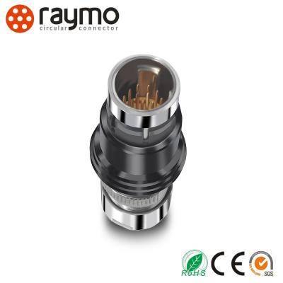 China Female Gender Circular Push Pull Connectors Gold Plated Contacts for sale