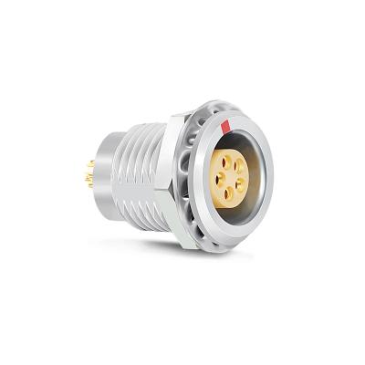China Medical Devices Circular Push Pull Connectors with Brass Contacts and Gold-plated Metal/Plastic Shell for sale