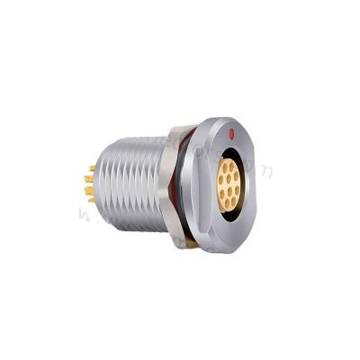 China RAYMO 19 Pin Circular Push Pull Connector Brass Chrome Plated DIN for sale