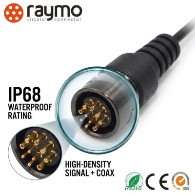 China 2B 10pin Mixed Coaxial Signal Circular Push Pull Connector IP68 Lemo Compatible Self Latching Plug for sale
