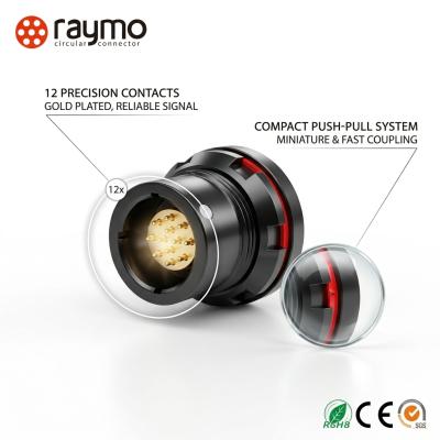 China AMC Series Miniature Circular Push Pull Connector 12 Pin Quick Coupling for Medical Devices for sale
