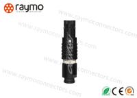 China Automotive Circular Push Pull Connectors , Metal Cable Connectors Black Shell for sale