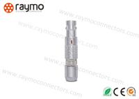 China 6 Contacts Metal Cable Connector Natural Chrome Plated Black Bend Relief for sale