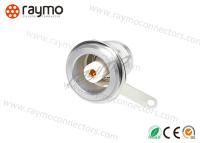 China Fixed Socket Panel Mount Connector Full EMC Shielding Chrome Plated Brass Material for sale