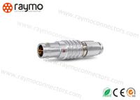 China Circular IP50 Plastic Push Pull Connectors Natural Chrome Plated for sale