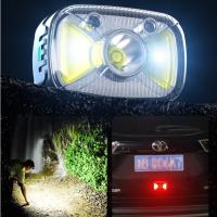 China White Red Light Waterproof 1200LM Bright LED Rechargeable Headlamp Flashlight With Motion Sensor for sale