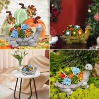 China Succulent 7 LED Lights Solar Garden Outdoor Statues Turtle for Patio Balcony Unique Housewarming Gifts for sale