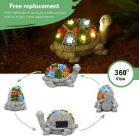 China Succulent 7 LED Lights Solar Garden Outdoor Statues Turtle for Patio Balcony Unique Housewarming Gifts for sale