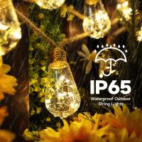 China Solar outdoor 40Ft Vintage Braided Rope Patio Waterproof Warm White Powered String Lights for sale