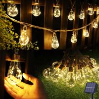 China Solar outdoor 40Ft Vintage Braided Rope Patio Waterproof Warm White Powered String Lights for sale