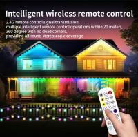 China 100ft IP67 Outdoor Waterproof Smart RGBIC (2 Rolls*50ft) permanent Eaves Lights with 75 Scene Modes and 36leds for sale