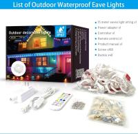 China 100ft IP67 Outdoor Waterproof Smart RGBIC (2 Rolls*50ft) permanent Eaves Lights with 75 Scene Modes and 36leds for sale
