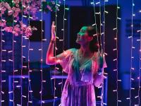 China Multiple LED Scene Modes RGBW Intelligent Controlled Curtain Lights With Adjustable Brightness for sale