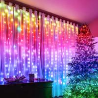 China 12V RGBIC LED Curtain Lights WiFi Bluetooth Controlled Multiple Scene Modes for sale