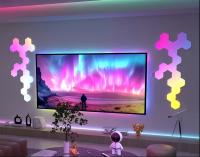 China 24V USB HDMI Hexagon Panel Gaming Light With Adjustable Brightness Levels ABS Shell for sale