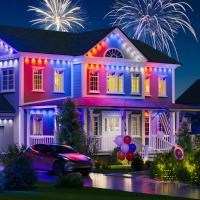 China Bright 48W RGBIC CCT Smart Eave Outdoor Lights Waterproof For Wedding Christmas Birthday PC ABS Housing 90° for sale