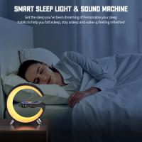 China Hands Free Timer Controlled G Shaped Rgb Light Table Lamp With Wireless Charger Bluetooth Speaker for sale