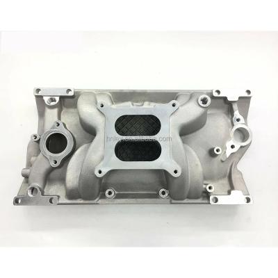China Aluminum High Rise Intake Manifold for GM Chevy 350 Small Block SBC Dual Plane RPM 350 400 for sale