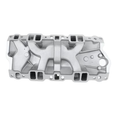 China New Chevy 350 Dual Plane High Rise Intake Manifold Aluminum 6.06 Inch Height 3000-7500 RPM for sale