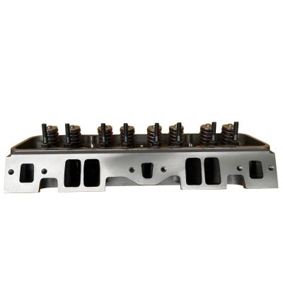 China Chevy Cast Iron Cylinder Head Pair SBC 5.7L 350 193 Slotted Push Rod Holes 86-93 for sale