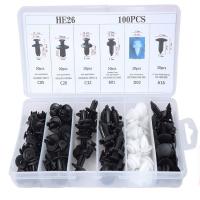 China HE26 100 pcs Car Clips Plastic Car Bumper Fastener 6 Sizes Push Retainer Rivets Kit Door Trim Panel Fender Clips Bumper Clips for sale