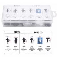 China HE26 100 pcs Car Clips Plastic Car Bumper Fastener 6 Sizes Push Retainer Rivets Kit Door Trim Panel Fender Clips Bumper Clips for sale