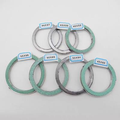 China Flexible Metal Graphite Spiral Wound Gasket Automobile Gasket Manufacturer Customized Size Motorcycle Exhaust Gasket for sale